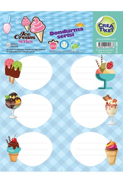 Crea Ticket Dondurma Serisi Okul Etiketi Crea Ticket Dondurma Serisi Okul Etiketi