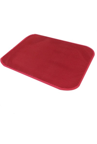 Lion Elekli Kedi Tuvalet Önü Paspası Kırmızı 45X60 cm Lion Elekli Kedi Tuvalet Önü Paspası Kırmızı 45X60 cm