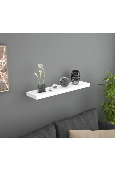 Meya Mobilya Dekoratif Gizli Bağlantılı Mdf Raf - 80X30 cm - Beyaz Mdf Uçan Raf Meya Mobilya Dekoratif Gizli Bağlantılı Mdf Raf - 80X30 cm - Beyaz Mdf Uçan Raf