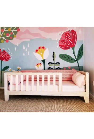 Köşk Mobilya Montessori Yatak Çatısız Kalın Ayaklı Model Köşk Mobilya Montessori Yatak Çatısız Kalın Ayaklı Model