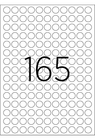 TNX Lazer Nokta Etiket Beyaz Yuvarlak 3 TABAKA15 mm A4 165'LI