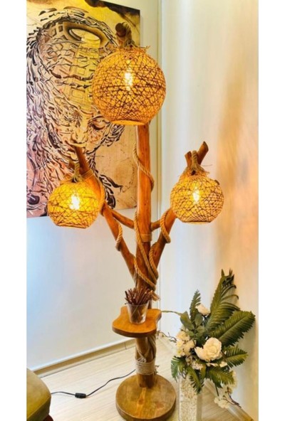 Coşar Group Ağaç Lambader Doğal Min. 180 cm 3 Başlıklı Halikarnas Serisi Coşar Group Ağaç Lambader Doğal Min. 180 cm 3 Başlıklı Halikarnas Serisi