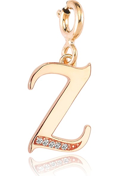 Valori Jewels Z-Harfi, Swarovski Zirkon Beyaz Taşlı, Rose Gümüş Charm Valori Jewels Z-Harfi, Swarovski Zirkon Beyaz Taşlı, Rose Gümüş Charm