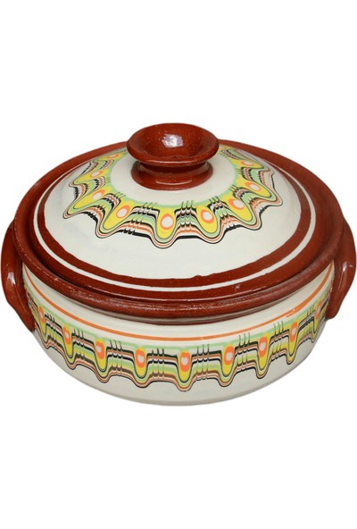 Troyan 1868 Sağlıklı ve Tam Sırlı Toprak Güveç Tencere