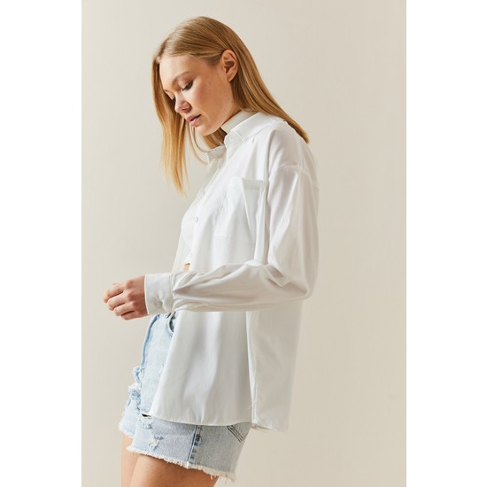 Xhan Beyaz Düğmeli Basic Gömlek 4KXK2-47832-01 Fiyatı