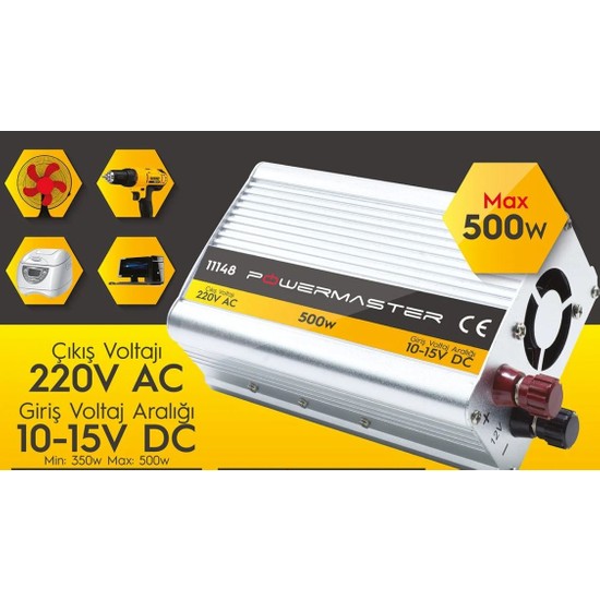 Powermaster PM-11148 12 Volt 500 Watt Modified Sınus Fiyatı