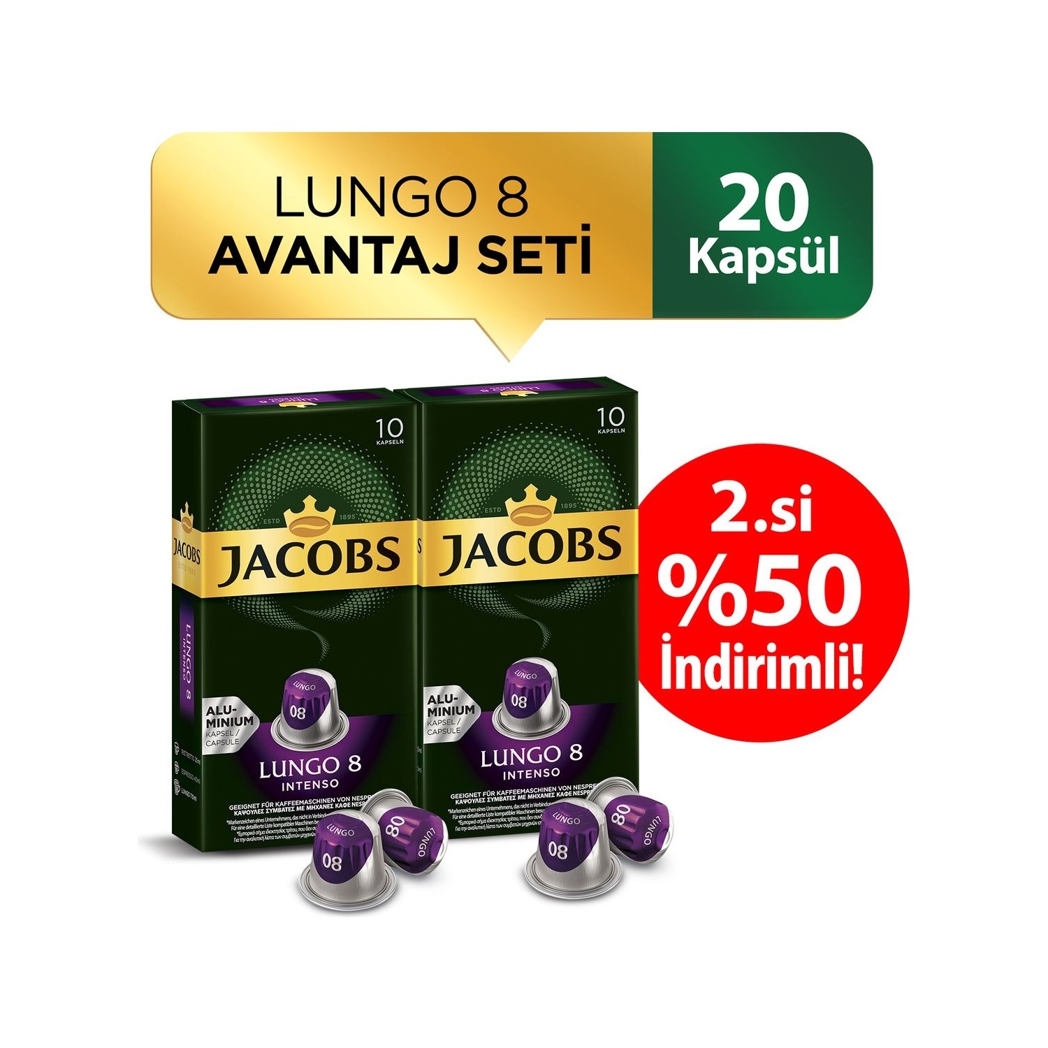 Jacobs Capsule Lungo 8 Intense x 2 Adet Fiyatı - Taksit Seçenekleri