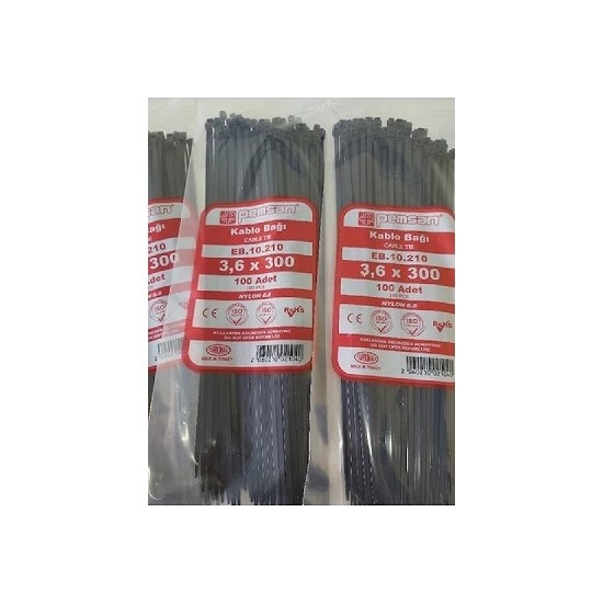 Pemsan 3,6X300 Plastik Cırt Kelepçe Kablo Bağı Siyah 100'LU Fiyatı