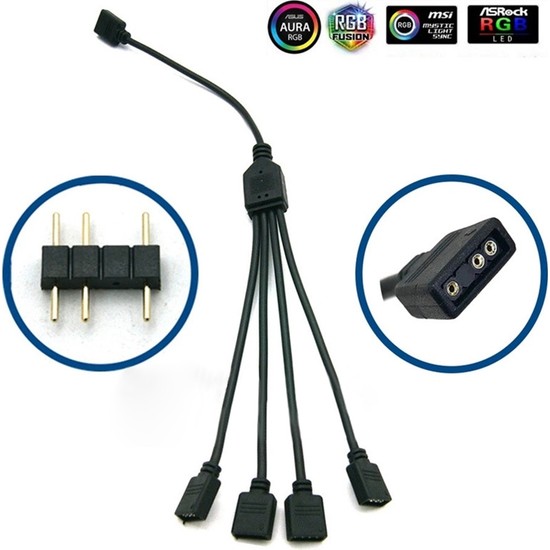 2Guoyang Anakart Rgb Sync Splitter 5 V 3pin Argb Sync Hub Fiyatı
