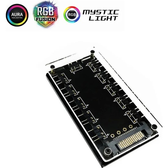 2Guoyang 1X10 5V Rgb-Molex 12V 4P-100CM 12V 4pin Rgb Aura 5V Fiyatı