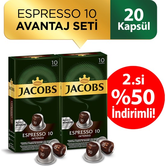 Jacobs Capsule Espresso 10 Intense x 2 Adet Fiyatı