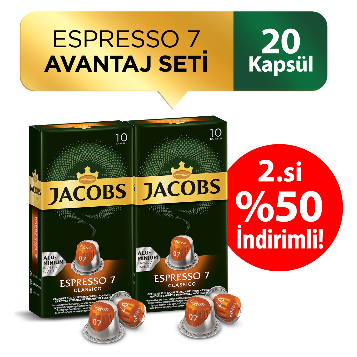 Jacobs Capsule Espresso 7 Classic x 2 Adet Fiyatı