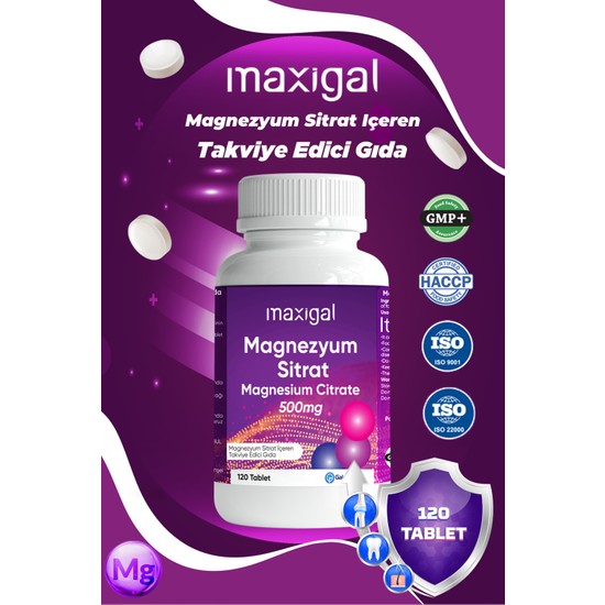Maxigal Magnezyum Sitrat 120 Tablet Fiyatı - Taksit Seçenekleri