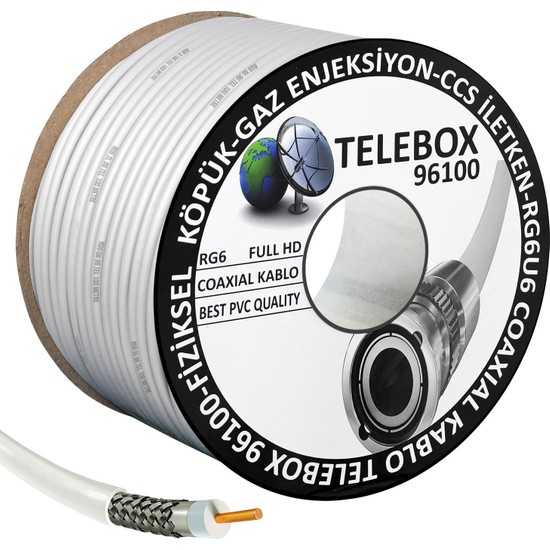 Telebox Anten Kablosu Rg6 U4 96 Tel 100 Metre Fiyatı