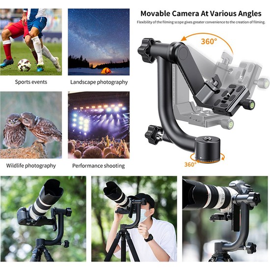 Talent Kamera Tripod Kafası Alüminyum Alaşımlı 360 Derece Fiyatı
