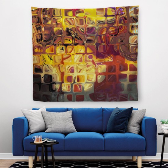 Sarı Buz Cam Kanvas Duvar ÖRTÜSÜ-HALISI-5884 Fiyatı