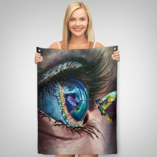 Gözdeki Kuş Sürreal Duvar ÖRTÜSÜ-HALISI-6351 Fiyatı