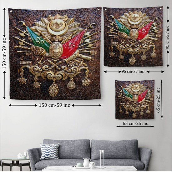 Osmanlı Tuğrası Kanvas Duvar ÖRTÜSÜ-HALISI-5866 Fiyatı