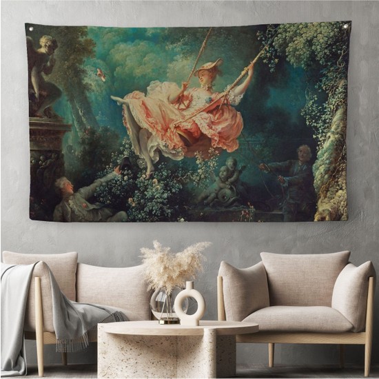 18.yy Salıncakta Sallanan Kadın Duvar ÖRTÜSÜ-HALISI-6592 Fiyatı