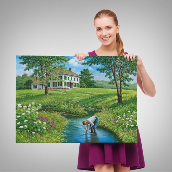 Akarsuda Oynayan Cocuk TABLOSU-6533 Fiyatı - Taksit Seçenekleri