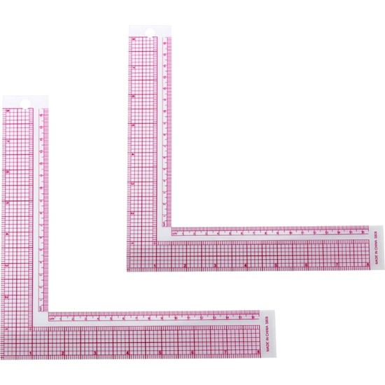 Passing 2 Adet 5808 Dahili Kare Cetvel Köşe Cetvel L-Şekilli Cetvel ...