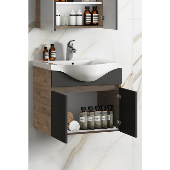 Özceden Yıldız 65 cm Atlantik Çam-Antrasit Gri Mat Mdf Fiyatı