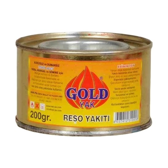 Gold Yak 200 ml Teneke Kutu Jel Reşo Yakıtı 1 Adet Fiyatı