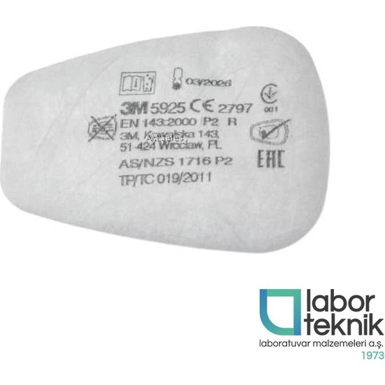 3M 3m™ 5925 Partikül Filtresi (Bayonet Bağlantılı, P2 R Fiyatı
