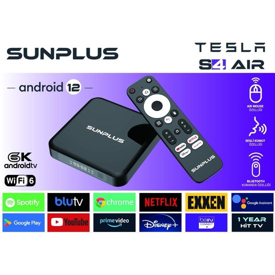Sunplus Tesla S4 Air Android TV Box Fiyatı - Taksit Seçenekleri