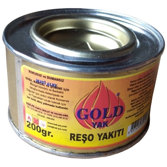 Gold Yak 200 ml Teneke Kutu Jel Reşo Yakıtı 1 Adet Fiyatı