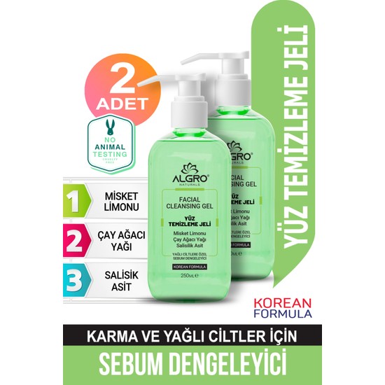 Algro Yüz Temizleme Jeli Karma ve Yağlı Ciltler Için Misket Fiyatı