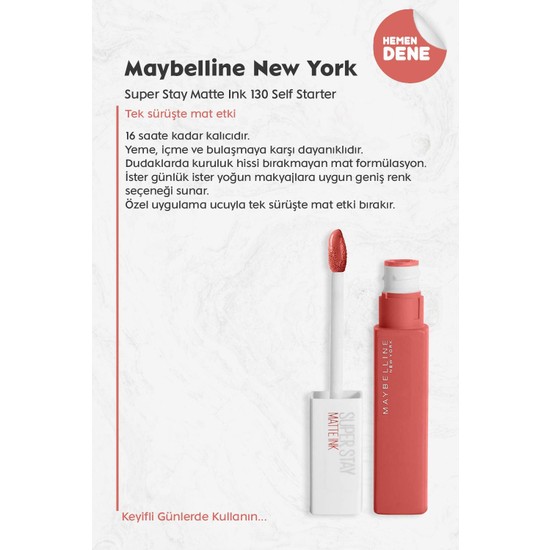 Maybelline New York Maybelline Super Stay Matte Ink 130 Self Fiyatı