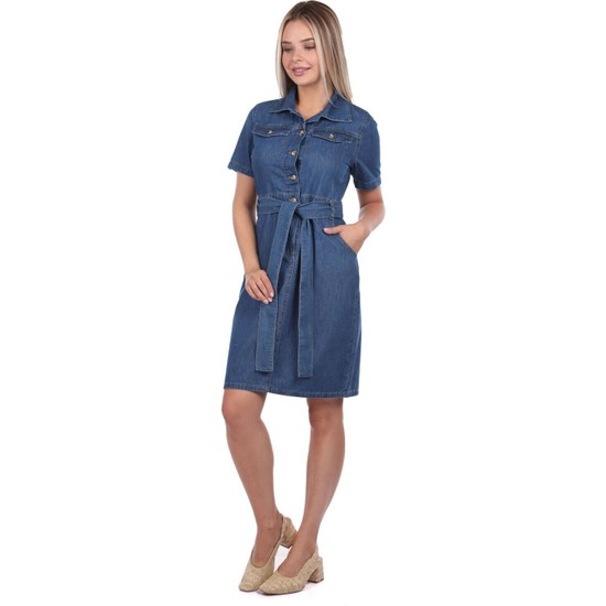 Banny Jeans Banny Jeans Kemer Detaylı Jean Elbise Fiyatı
