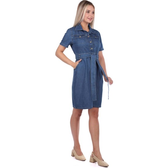 Banny Jeans Banny Jeans Kemer Detaylı Jean Elbise Fiyatı