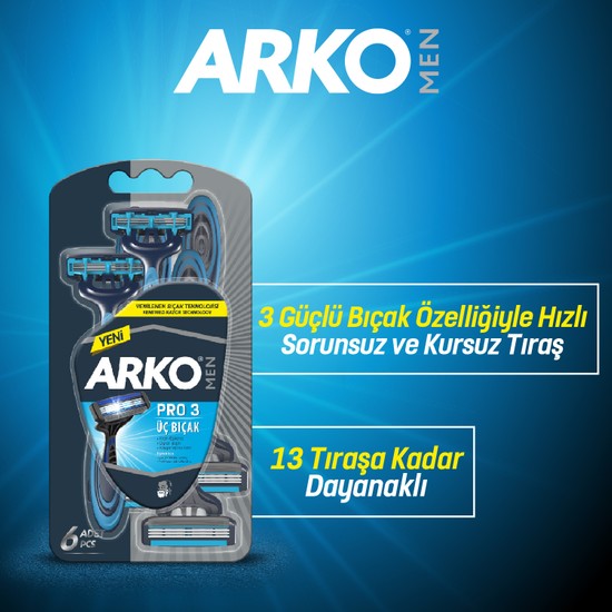 Arko Men T3 18 Adet 3 Bıçaklı Erkek Tıraş Bıçağı Fiyatı