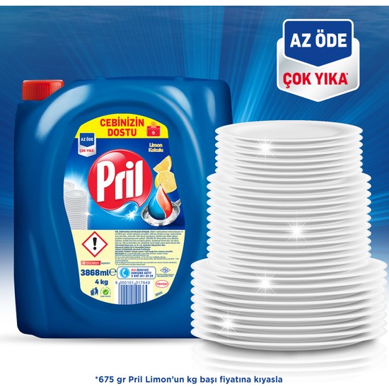 Pril Limon Elde Yıkama Sıvı Bulaşık Deterjanı 4 KG Fiyatı