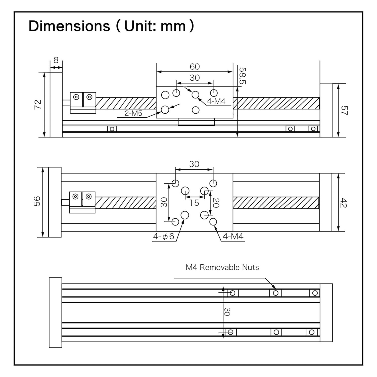 Ratt Motor Rattmmotor 400MM Uzunluk Hareketli Lineer Sahne Fiyatı