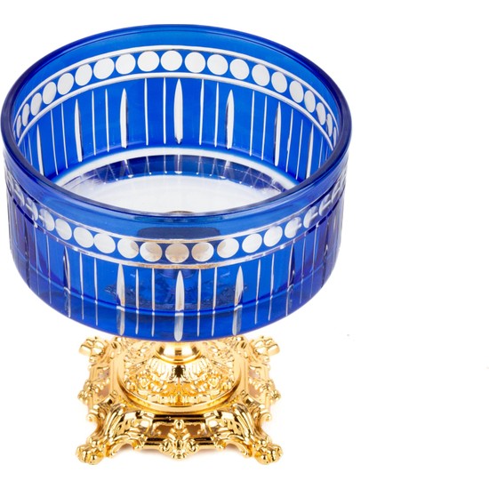 Saray Ottoman Ayaklı Kase Döküm Ayak Sandra Model 16CM Mavi Fiyatı