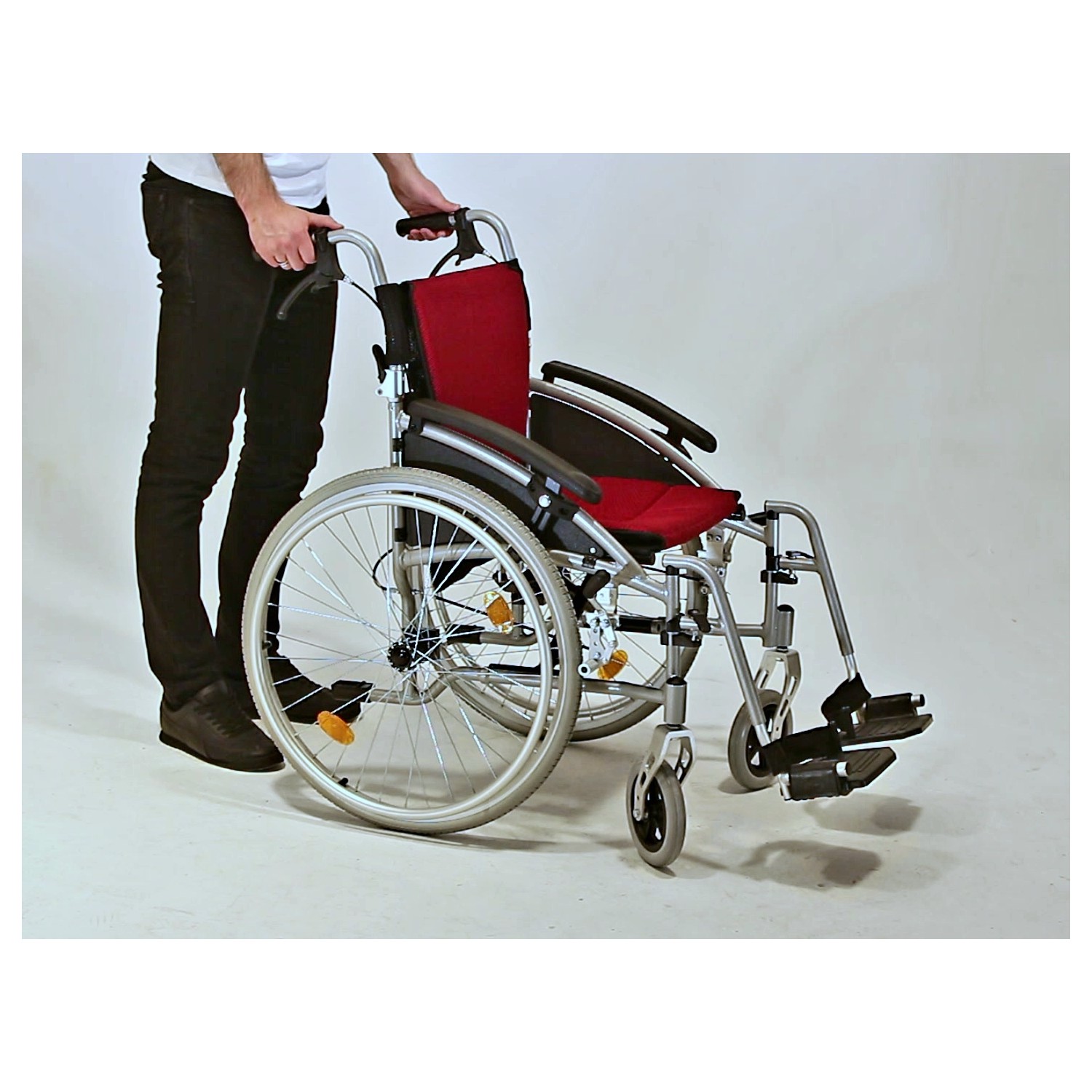 Tekerlekli Iskemle M-636T Manuel Ultra Hafif Alüminyum Refakatçi Frenli ...