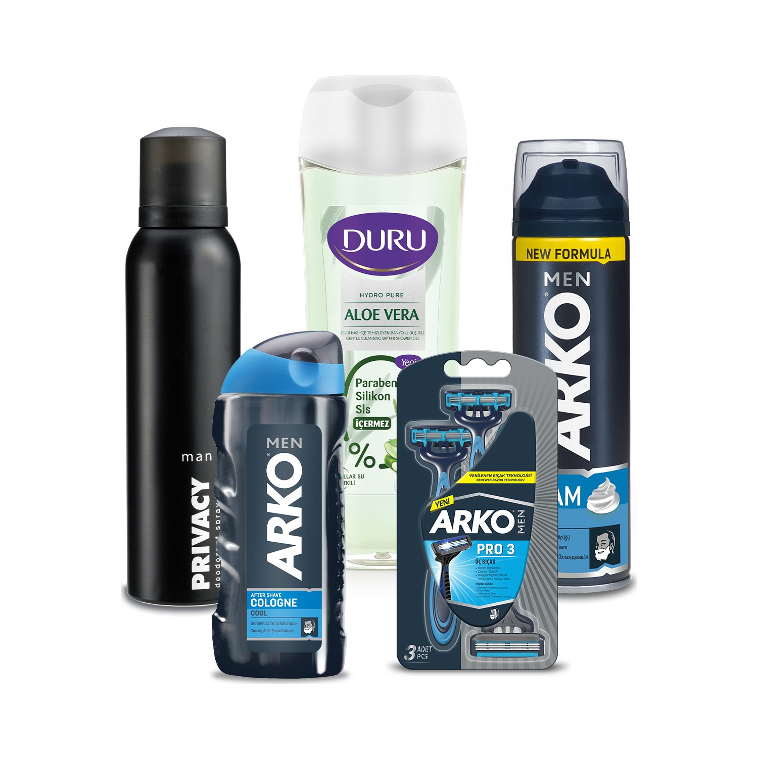 Arko Men Tıraş Seti Privacy Deodorant 150ML ve Duru Micellar Fiyatı