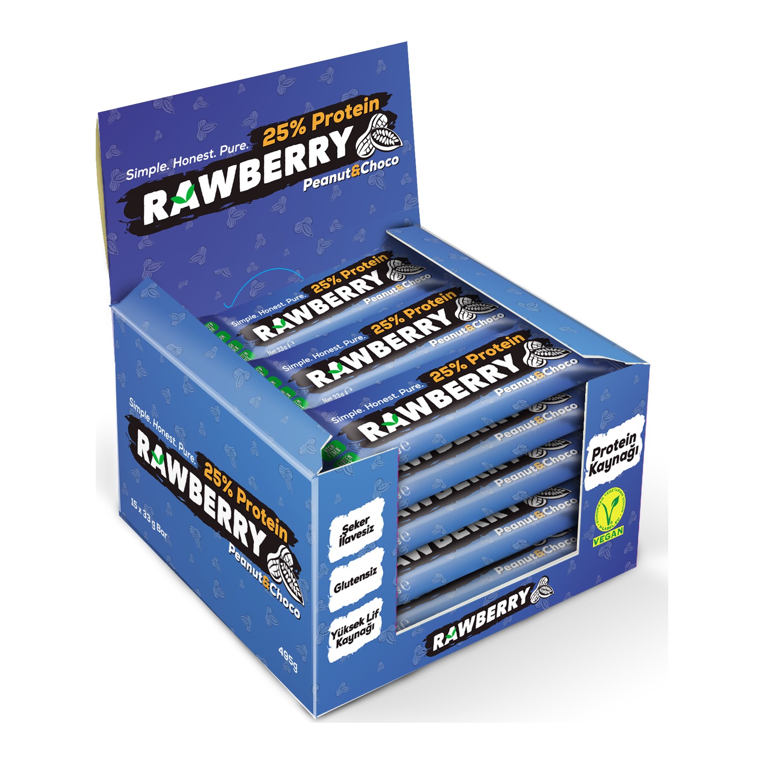 Rawberry %25 Protein Bar Ilave Şekersiz Vegan Glutensiz Fiyatı