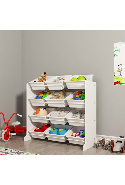 Mordeka 12 Sepetli Çok Amaçlı Oyuncak Dolabı Mordeka 12 Sepetli Çok Amaçlı Oyuncak Dolabı