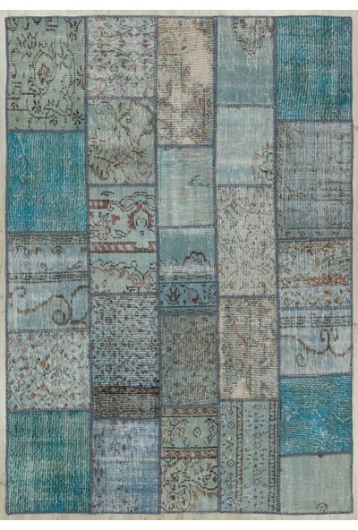 Efes Trend Buz Mavi Anadolu Patchwork Halı