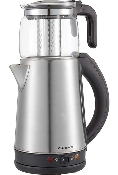 Conti Cam Demlikli Çay Makinesi - Inox