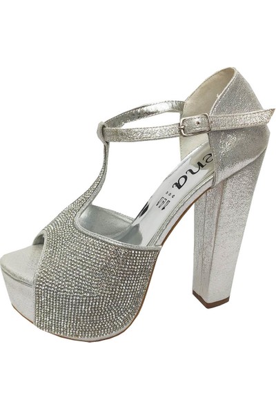 Jena 6604 Platform Topuklu Kadın Abiye Ayakkabı