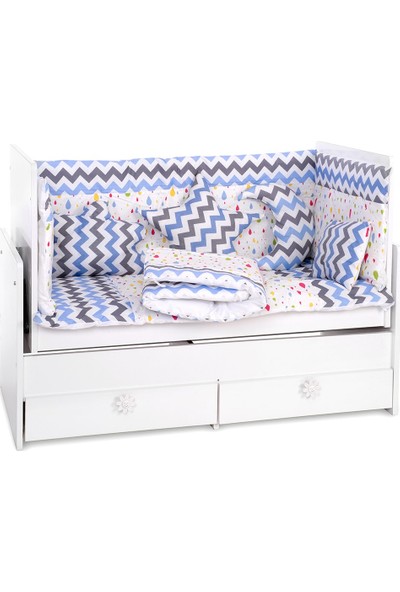 Sluupy Mavi Zigzag Damla Figürlü Bebek Uyku Seti 60X120(10 Parça) Sluupy Mavi Zigzag Damla Figürlü Bebek Uyku Seti 60X120(10 Parça)