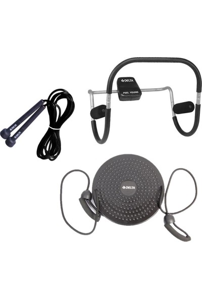Delta Karın Mekik Aleti Twister Atlama Ipi Üçlü Egzersiz Seti