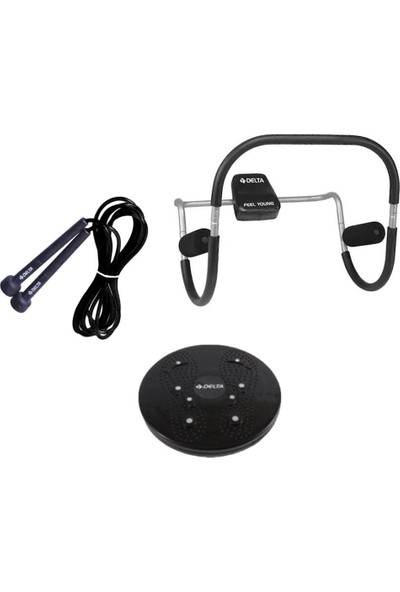 Delta Karın Mekik Aleti Twister Atlama Ipi Üçlü Egzersiz Seti