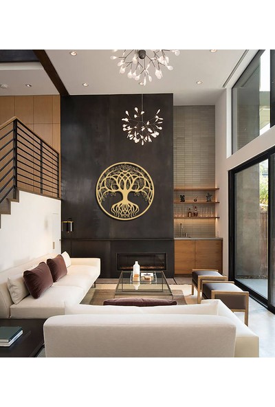 Hayat Ağacı Gold Metal Tablo 24Cm Hayat Ağacı Gold Metal Tablo 24Cm