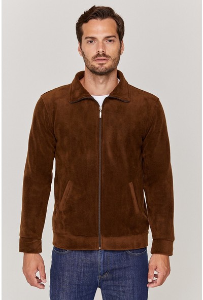 Çekin Üniforma Unisex Tam Fermuarlı Kahverengi Polar Ceket Çekin Üniforma Unisex Tam Fermuarlı Kahverengi Polar Ceket